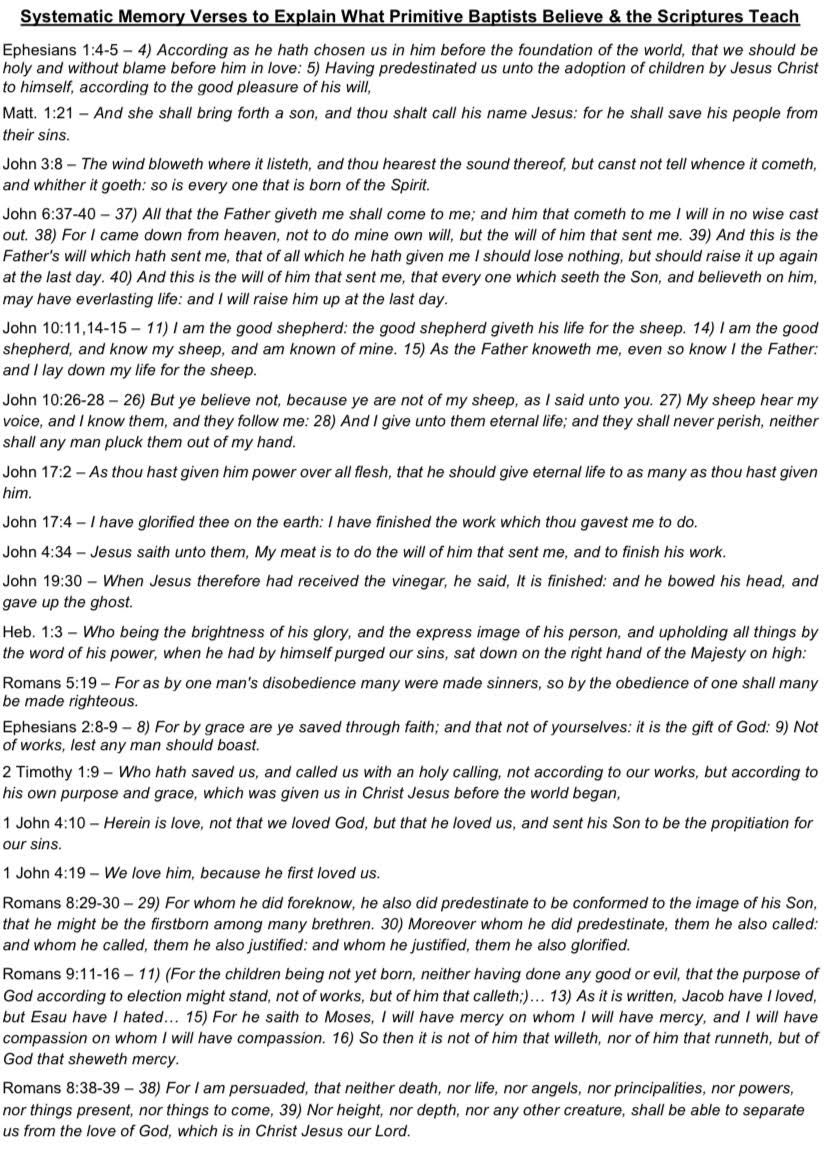 What Do Primitive Baptists Believe? - Clear Springs Primitive Baptist ...